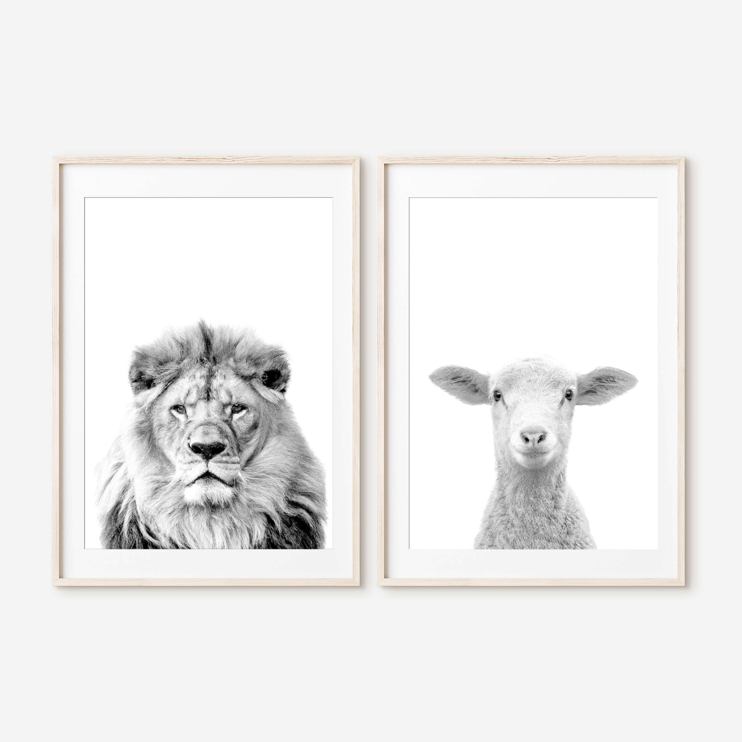 Lion and Lamb Wall Art Lion Print Wall Art Decor Nursery Print - Etsy