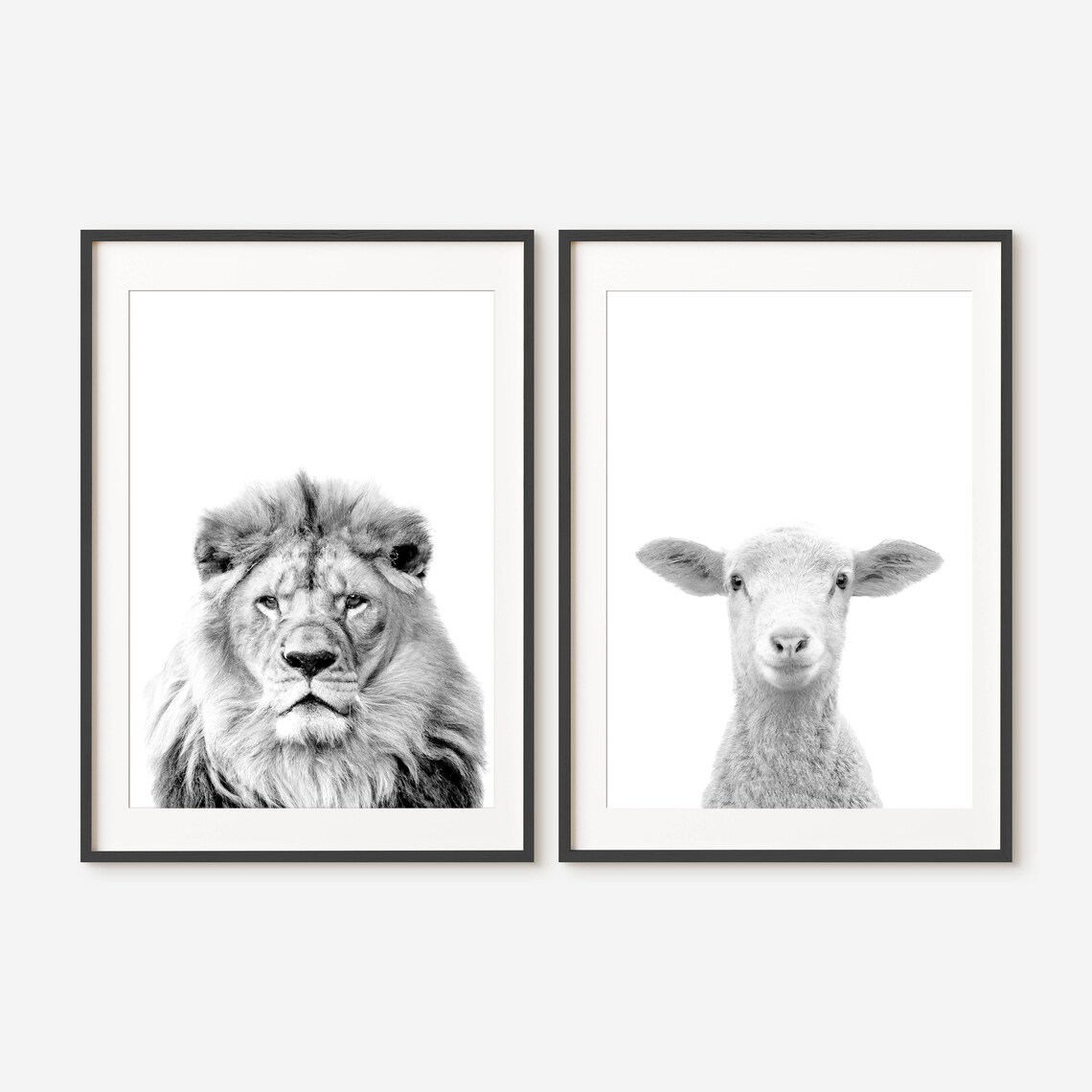 Lion and Lamb Wall Art Lion Print Wall Art Decor Nursery Print - Etsy