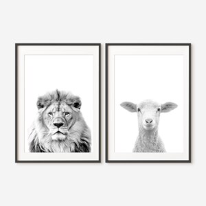 Lion and Lamb Wall Art Lion Print Wall Art Decor Nursery Print - Etsy