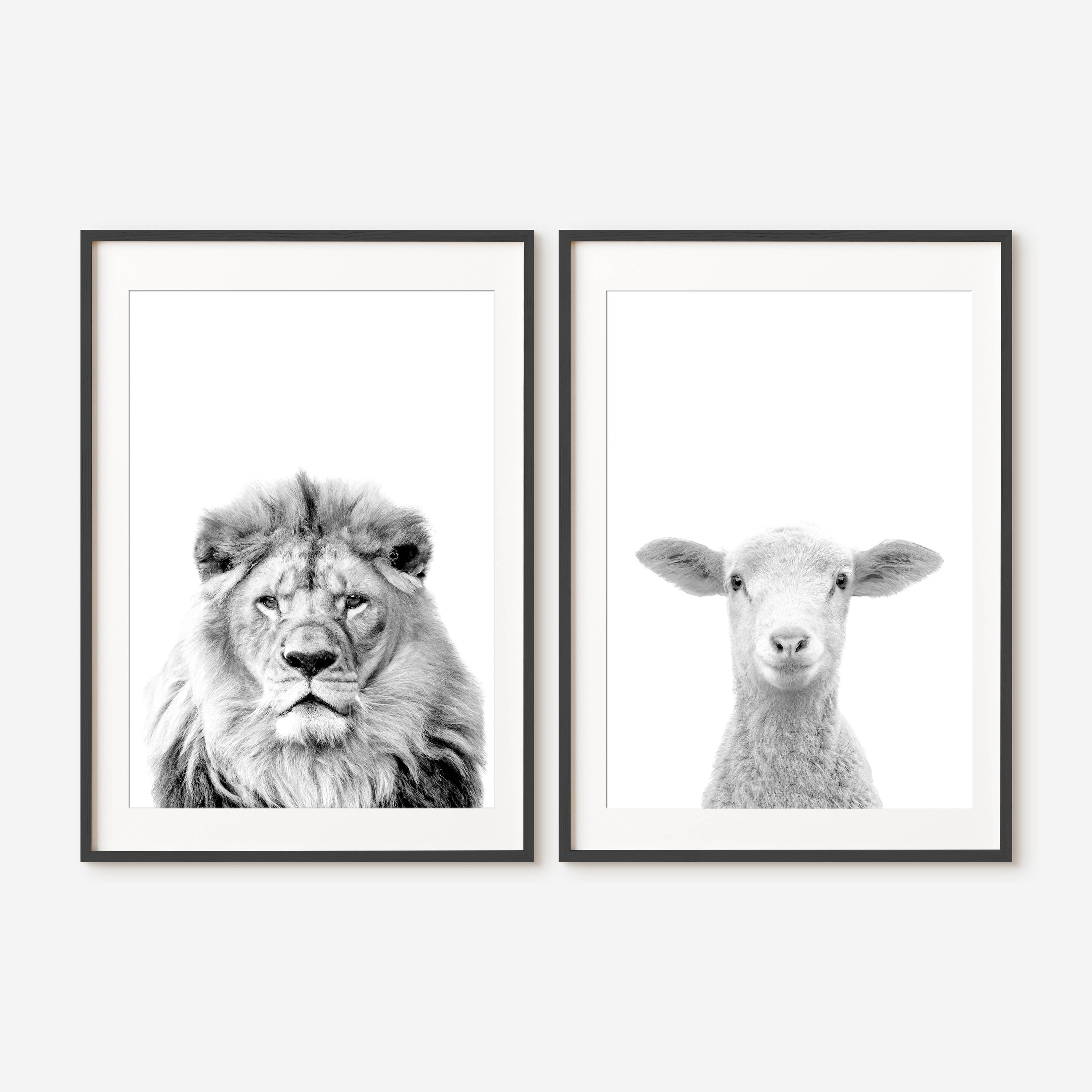Lion and Lamb Wall Art Lion Print Wall Art Decor Nursery Print - Etsy