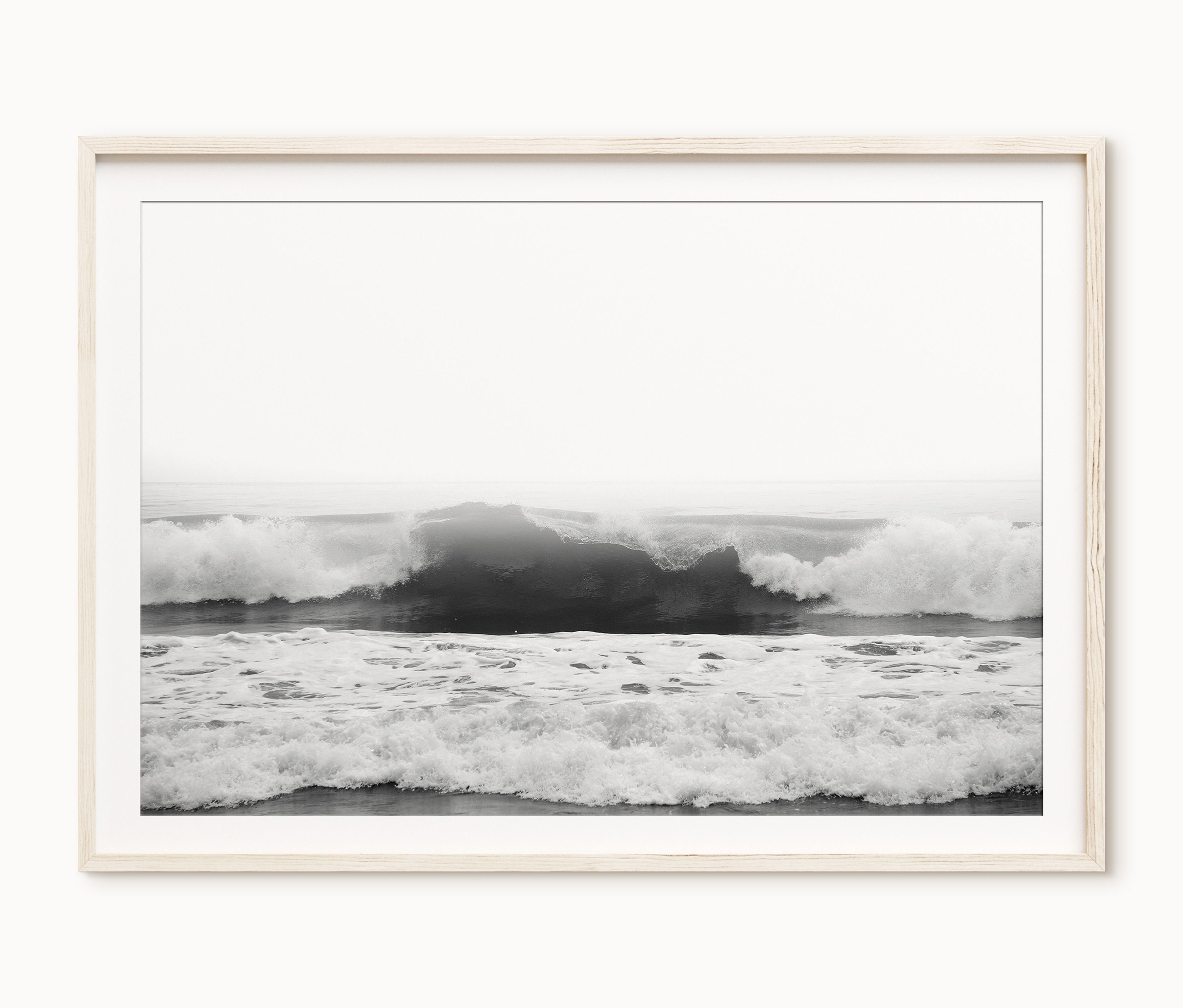 Ocean Wave Print Black and White Seascape Digital Print Ocean Wave ...