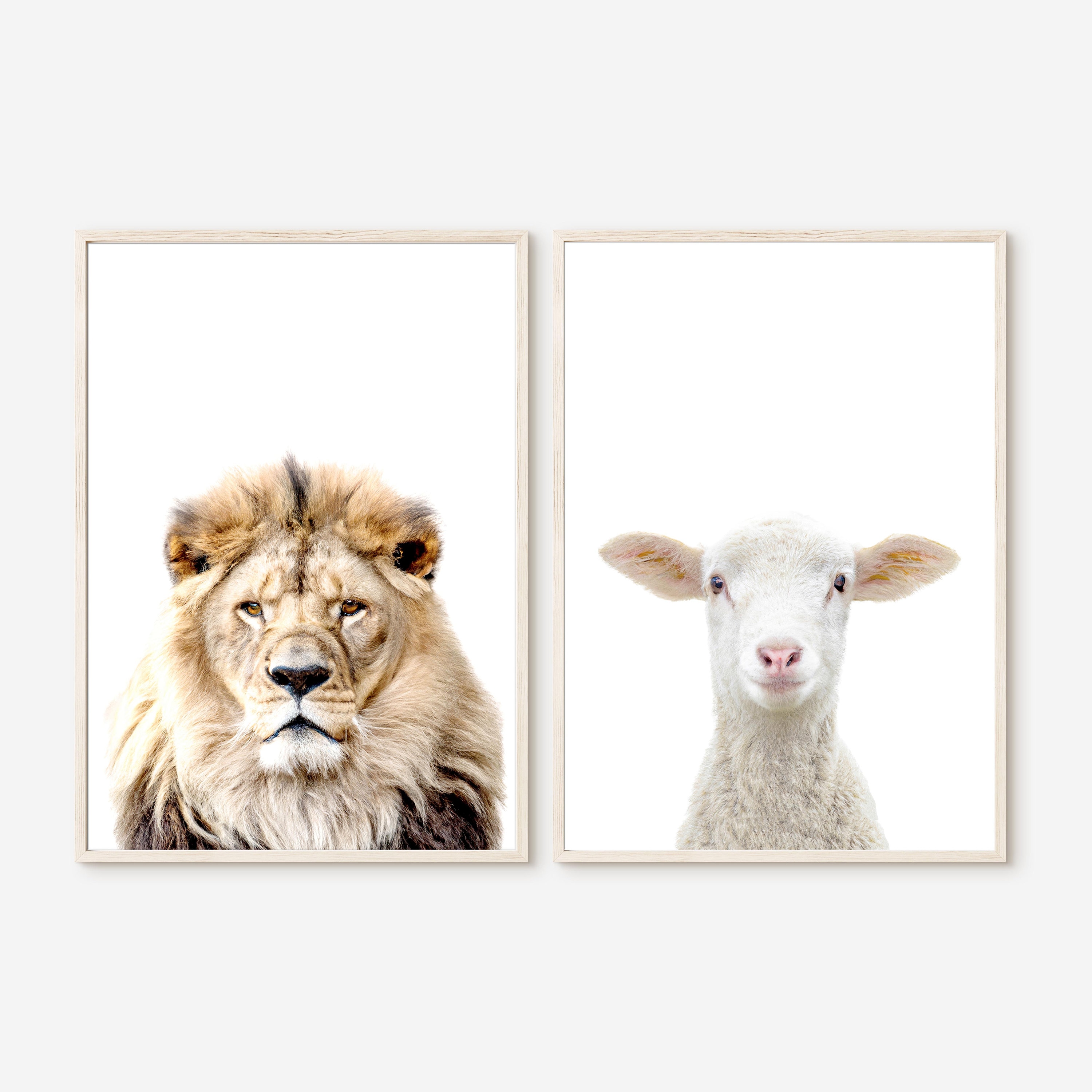Lion and Lamb Printable Art Lion Print Home Decor Lamb Wall - Etsy