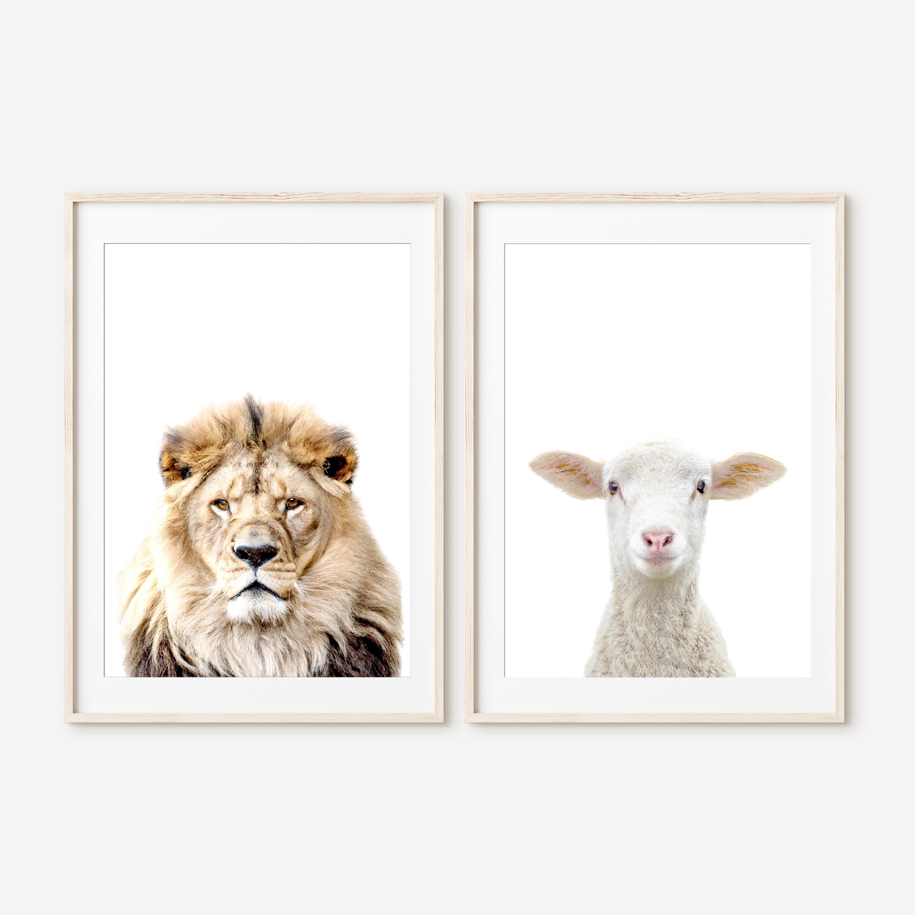 Lion and Lamb Printable Art Lion Print Home Decor Lamb Wall - Etsy