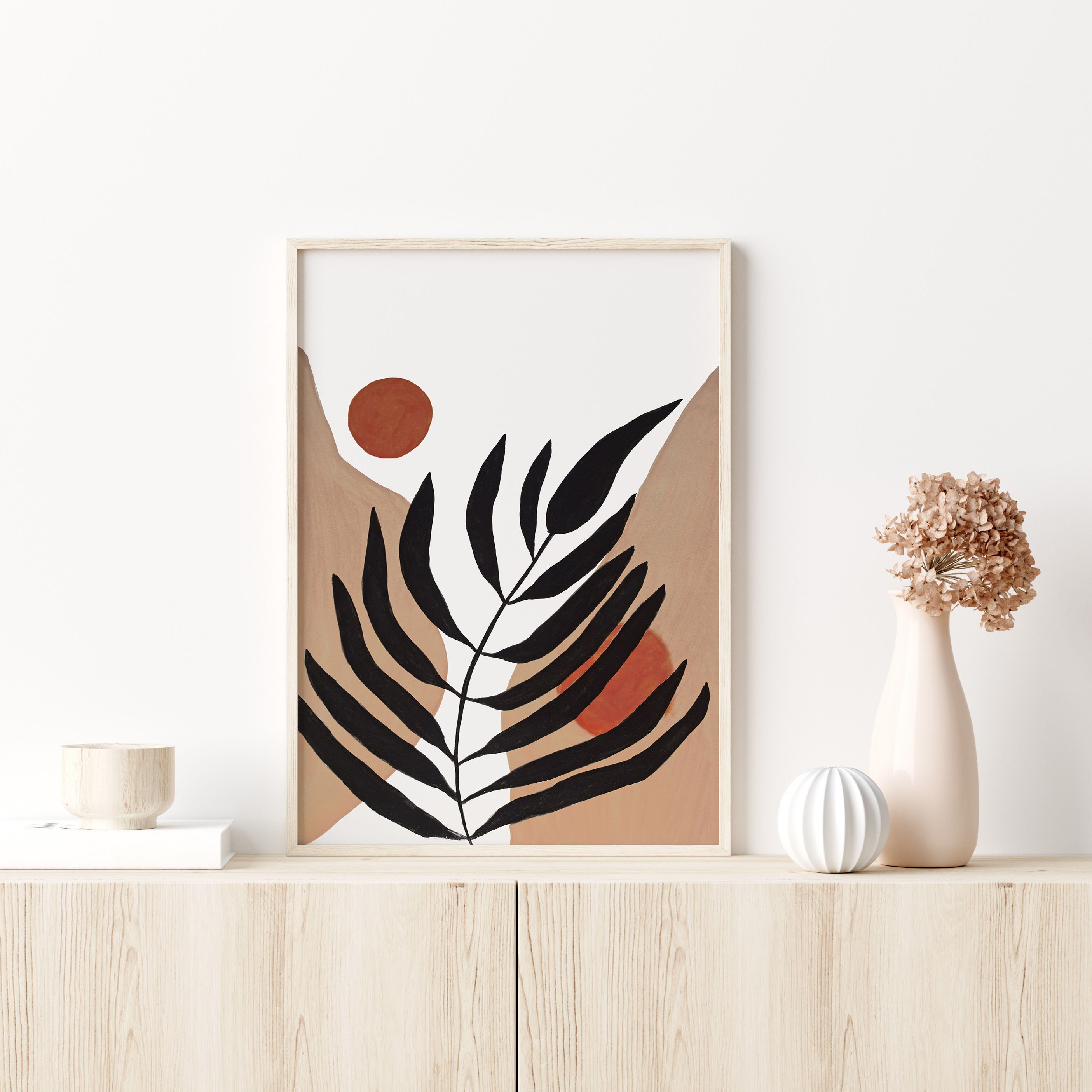 Set of 2 Wall Art Abstract Wall Art Leaves Abstract Print Abstract ...