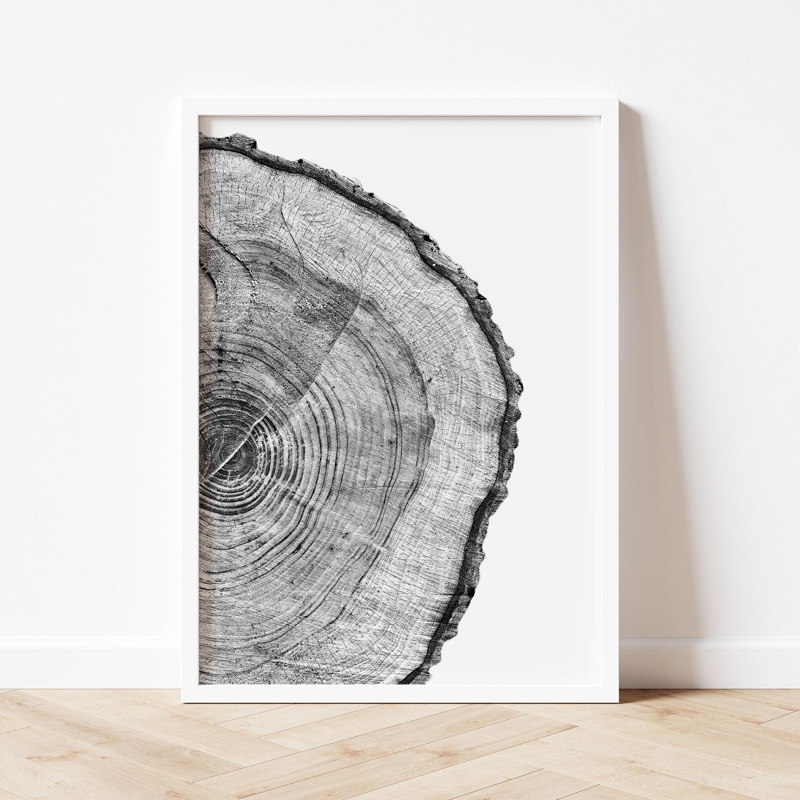Tree Rings Print Printable Art Tree Stump Black and White Print Set of ...