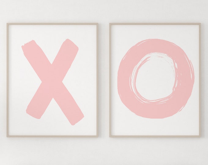 XO Printable Wall Art, X and O Print Set, Boss Babe Wall Decor, Girl ...