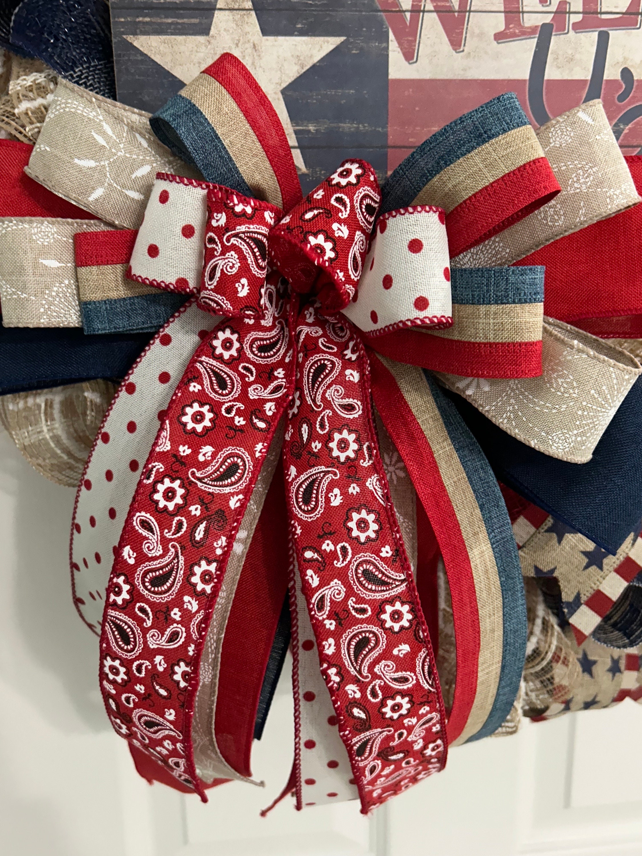 Rustic Farmhouse Welcome Yall Wreath, Texas Wreath, Everyday Wreath ...