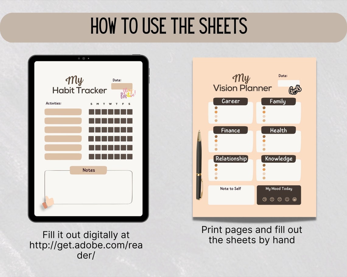 Vision Board Printables, Vision Board Planner, Vision Board Kit, Vision ...