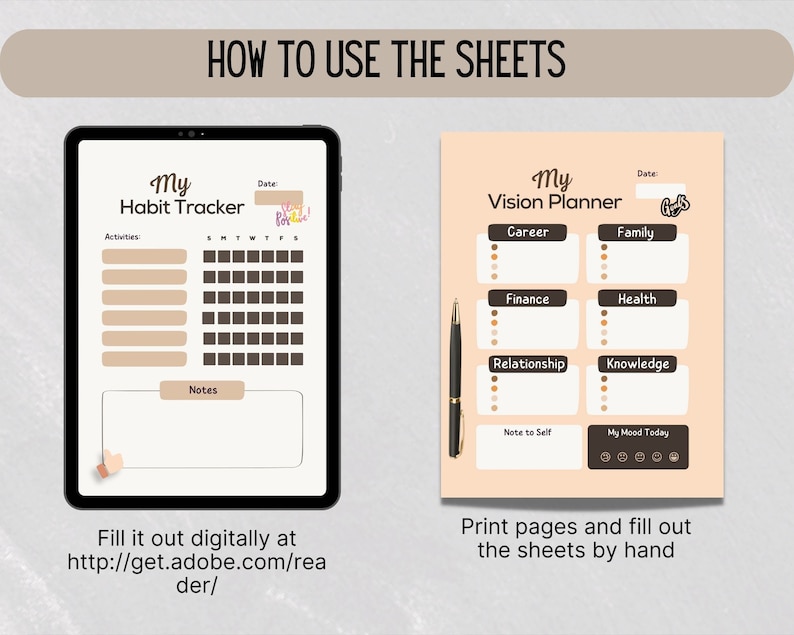 Vision Board Printables, Vision Board Planner, Vision Board Kit, Vision ...