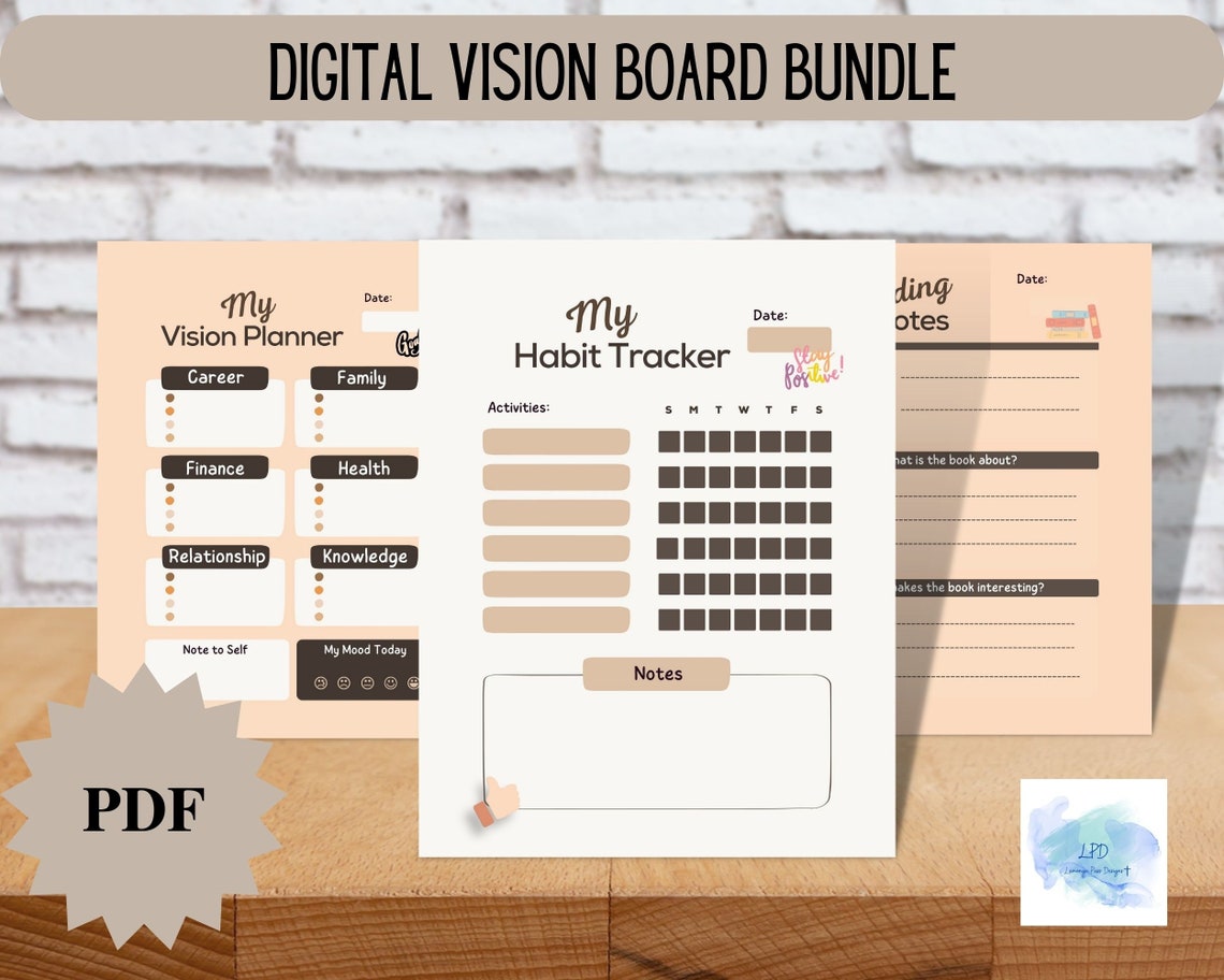 Vision Board Printables, Vision Board Planner, Vision Board Kit, Vision ...