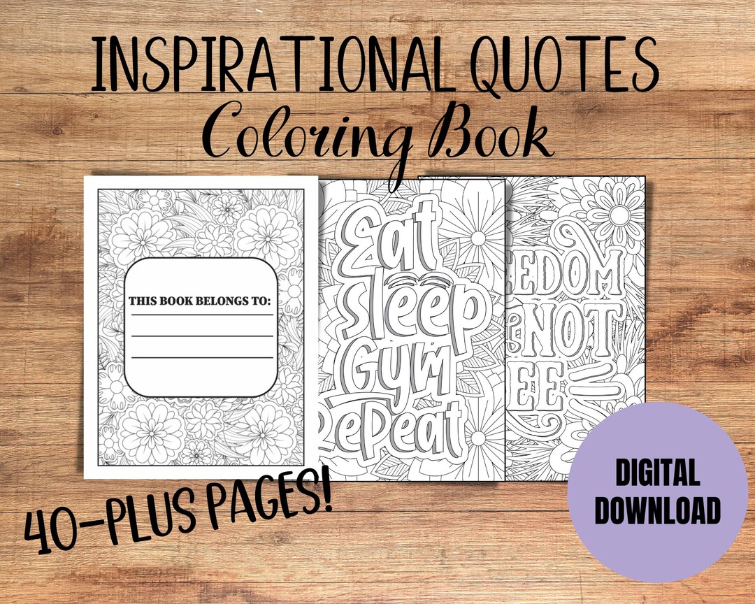 Inspirational Quotes Coloring Pages for Adults and Teenagers ...