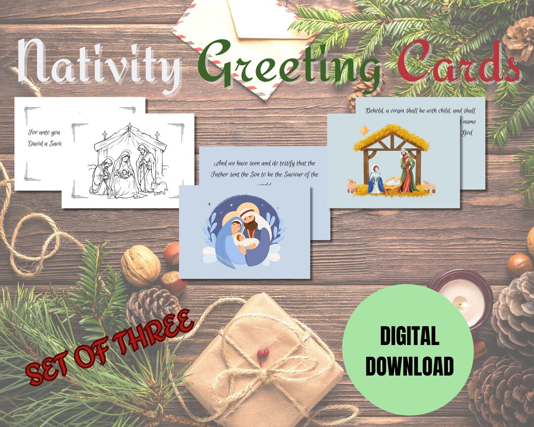 King James Bible Nativity Greeting Cards KJV Nativity - Etsy
