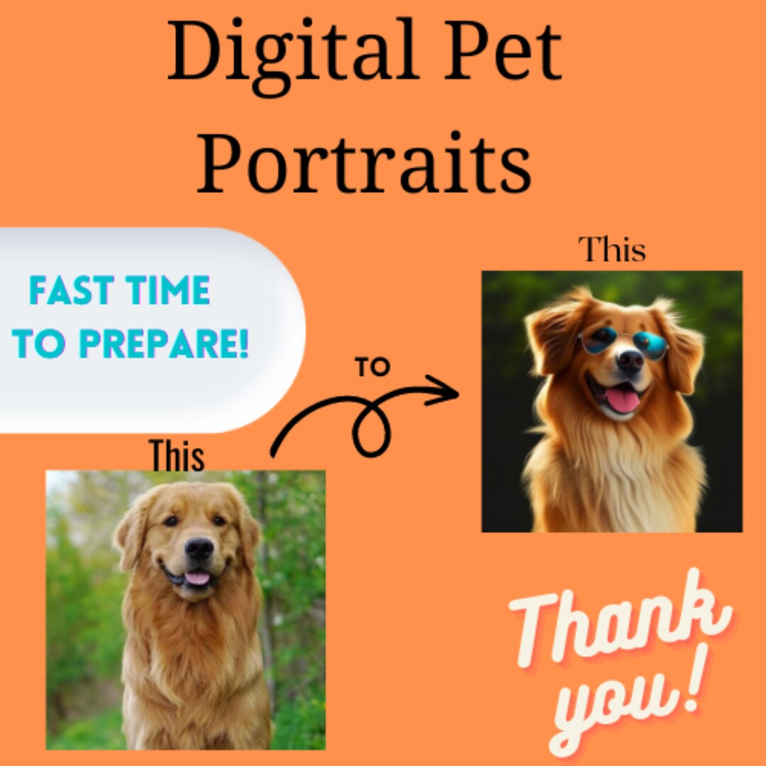 FUN Custom Pet Artwork From Your Photos Digital Pet Portrait Etsy fun-custom-pet-artwork-from-your-photos-digital-pet-portrait-etsy