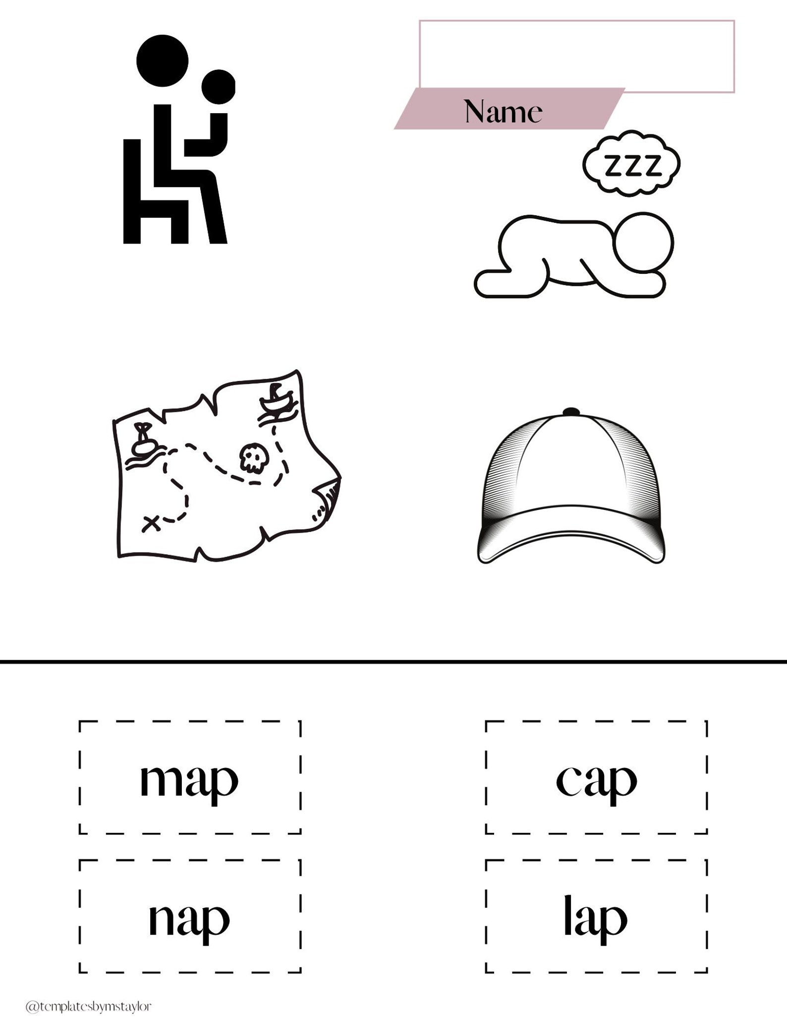 3 Letter Phonic ap Cut and Paste - Etsy