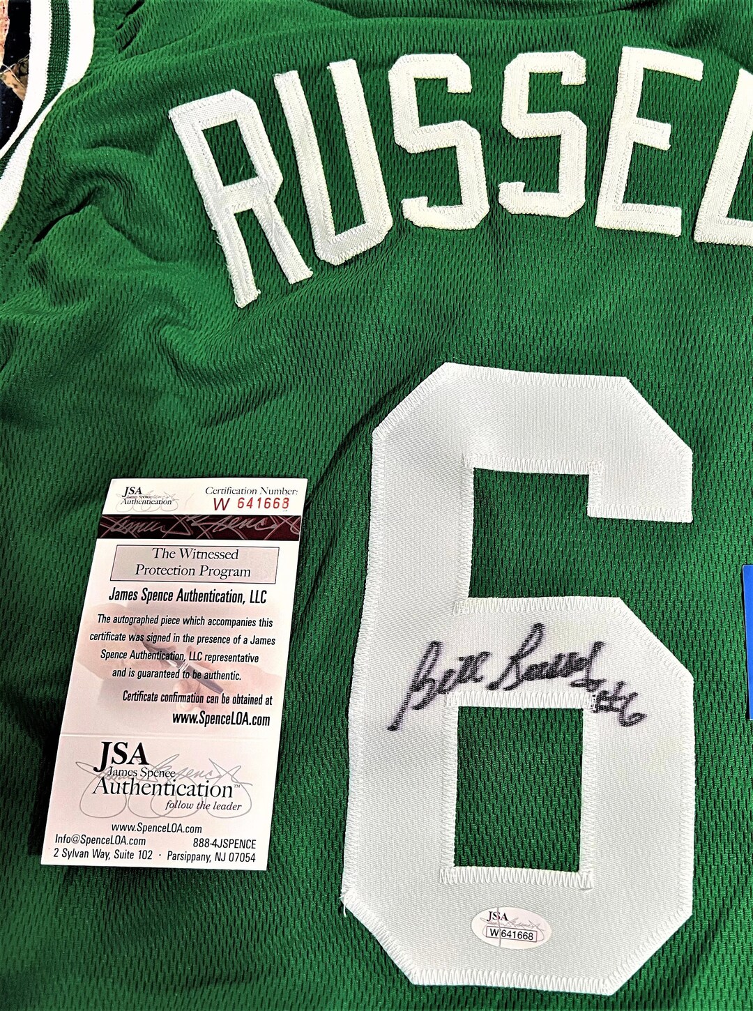 Bill Russell Autograph Signed Boston Celtics Jersey -inscribed # 6 JSA ...