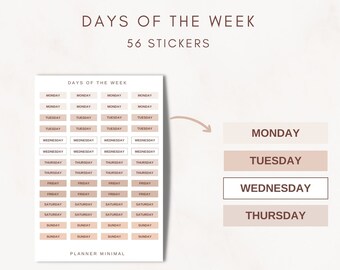 Themed Days of the Week Stickers - Etsy