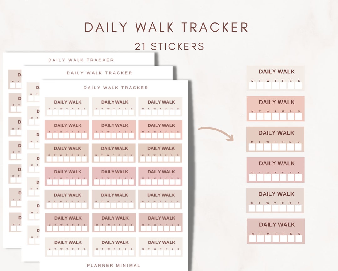 DAILY WALK TRACKER Stickers Habit Tracker Self Care - Etsy