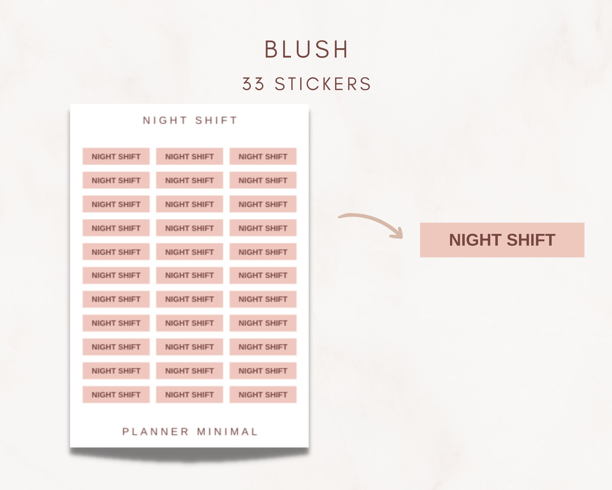 NIGHT SHIFT Planner Stickers, Neutral Planner Sticker Sheet, NURSE ...