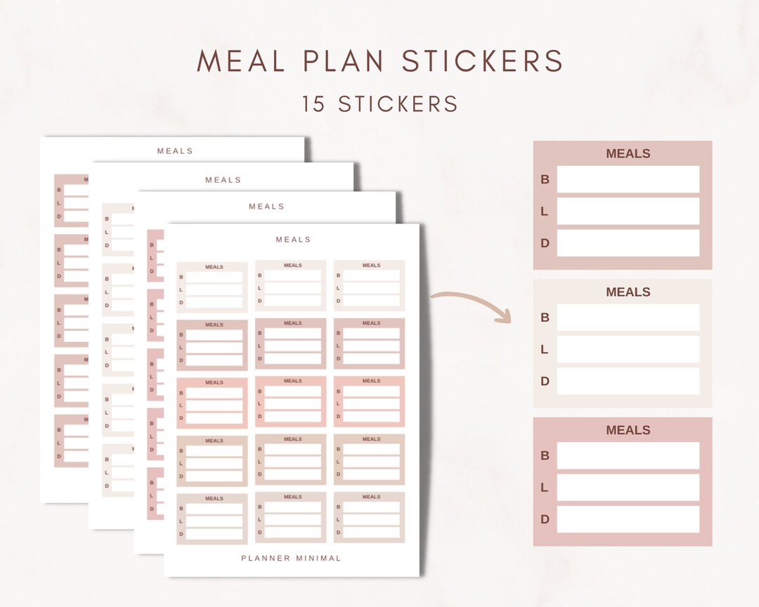MEAL PLAN STICKERS Breakfast Lunch Dinner Stickers Meal - Etsy