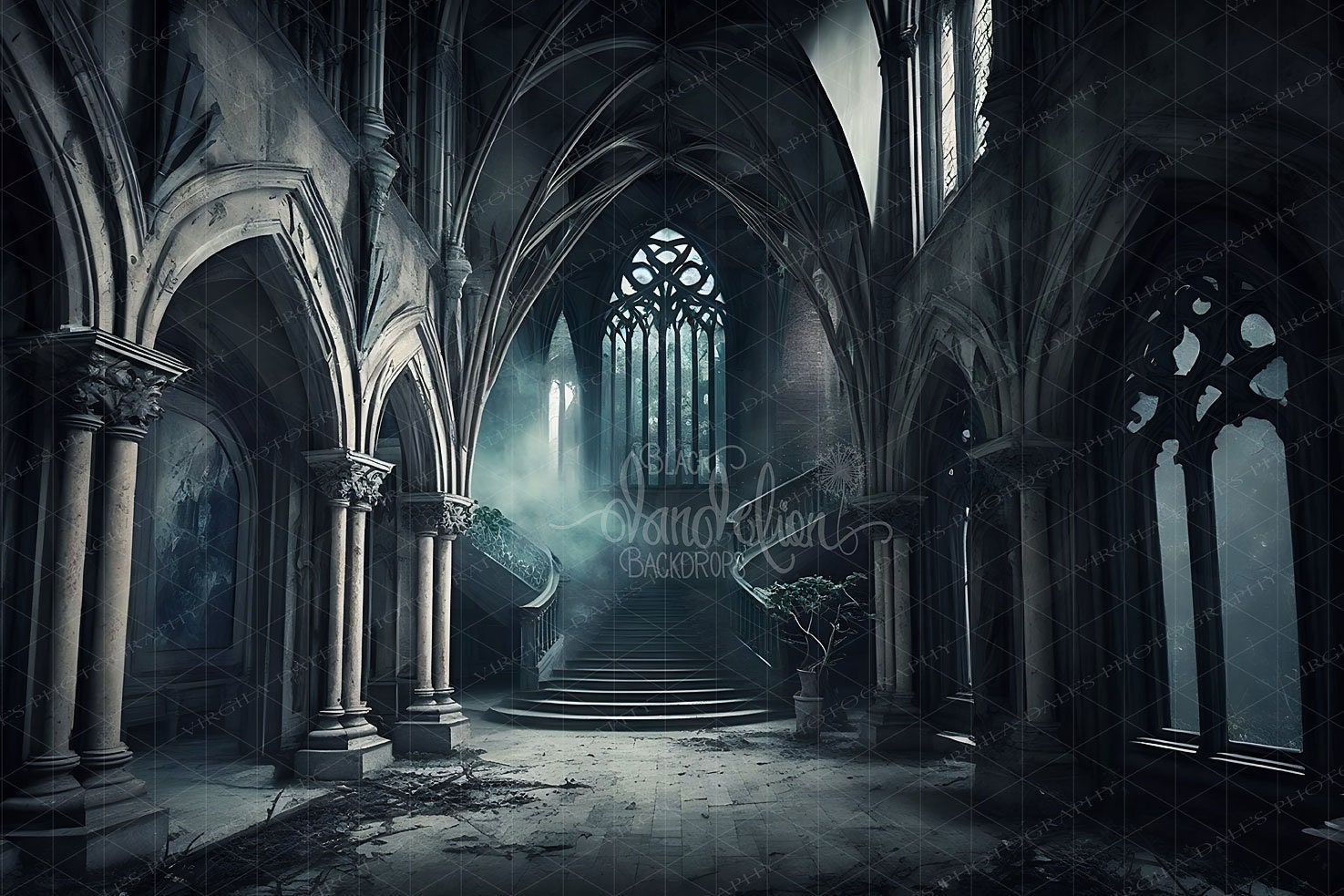 Haunted Gothic Building, Halloween, Haunted House, Spooky, Digital ...