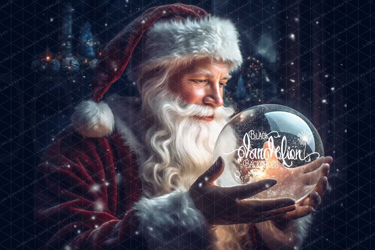 Santa Holding a Snow Globe Christmas AI Digital (Download Now) - Etsy