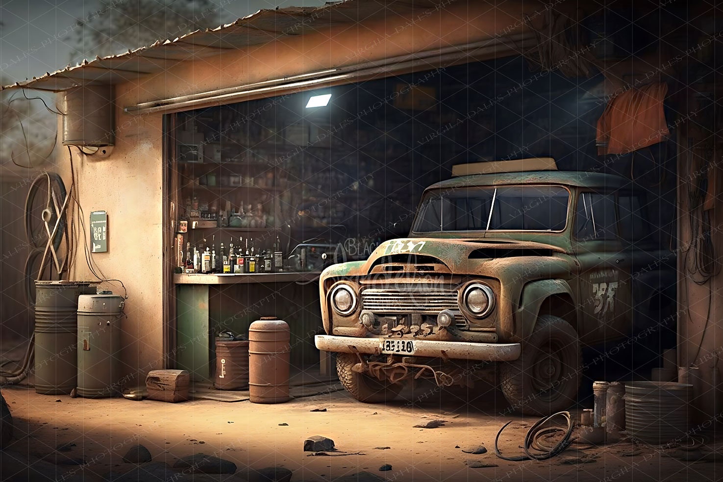 Mechanic Garage Digital Backdrop Digital Backdrop for - Etsy