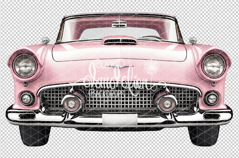 4 Pink Vintage Cars PNG Files, Overlays, AI Digital File - Etsy
