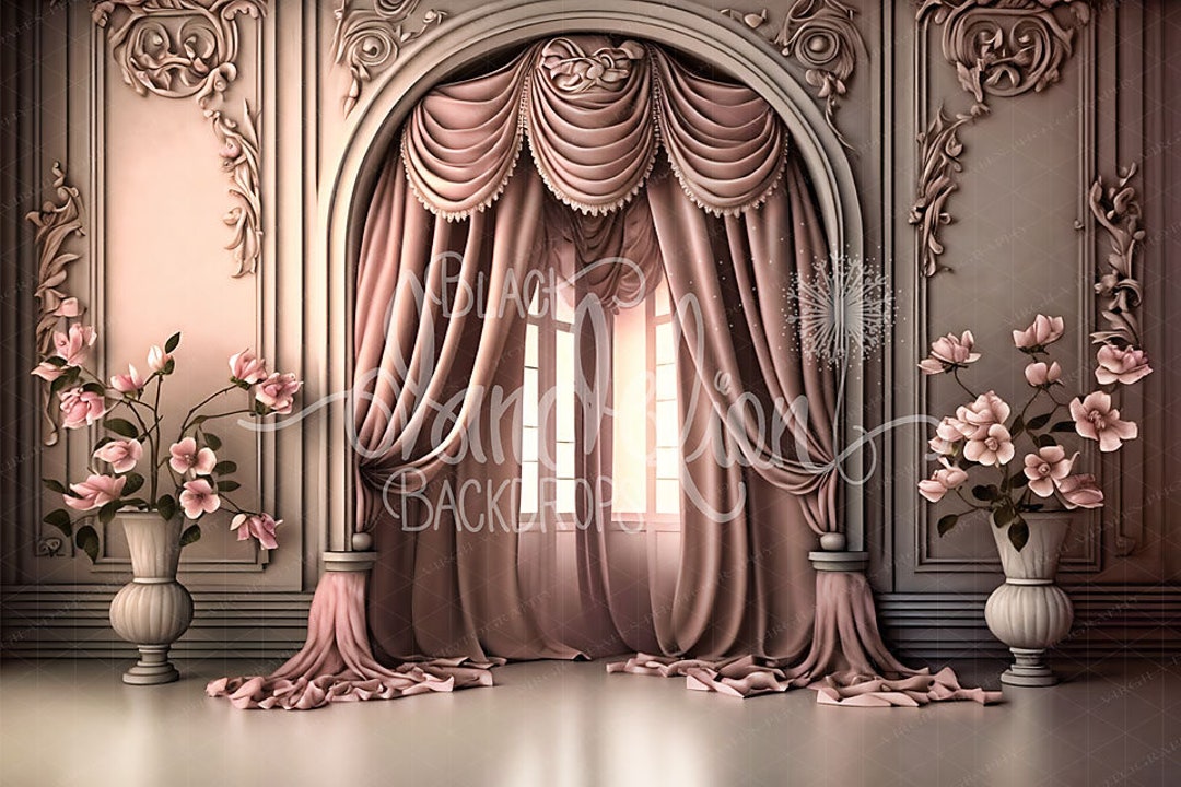 Pink Rose Room, Fantasy, Digital Backdrop for Photoshop, AI Digital ...