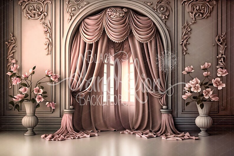 Pink Rose Room Fantasy Digital Backdrop for Photoshop AI - Etsy