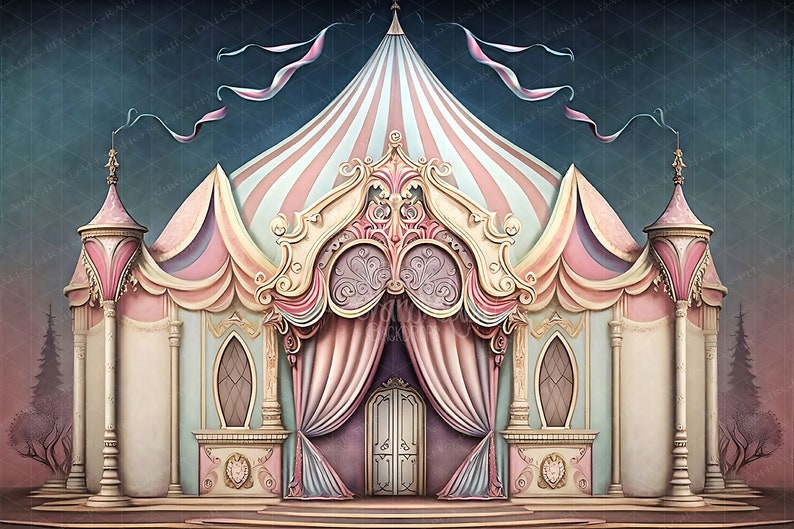 Pastel Circus Tents JPG Digital File for Photoshop, Overlay, Children ...