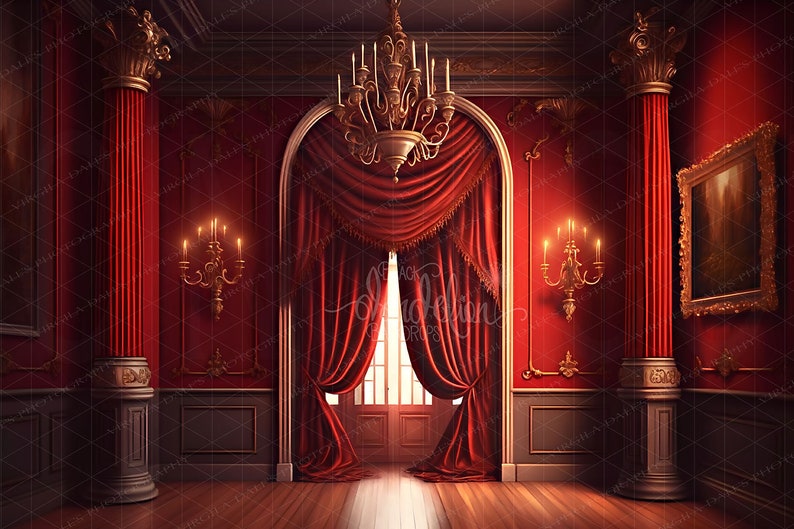 Red Room Digital Digital Backdrop for Photoshop Overlay AI - Etsy