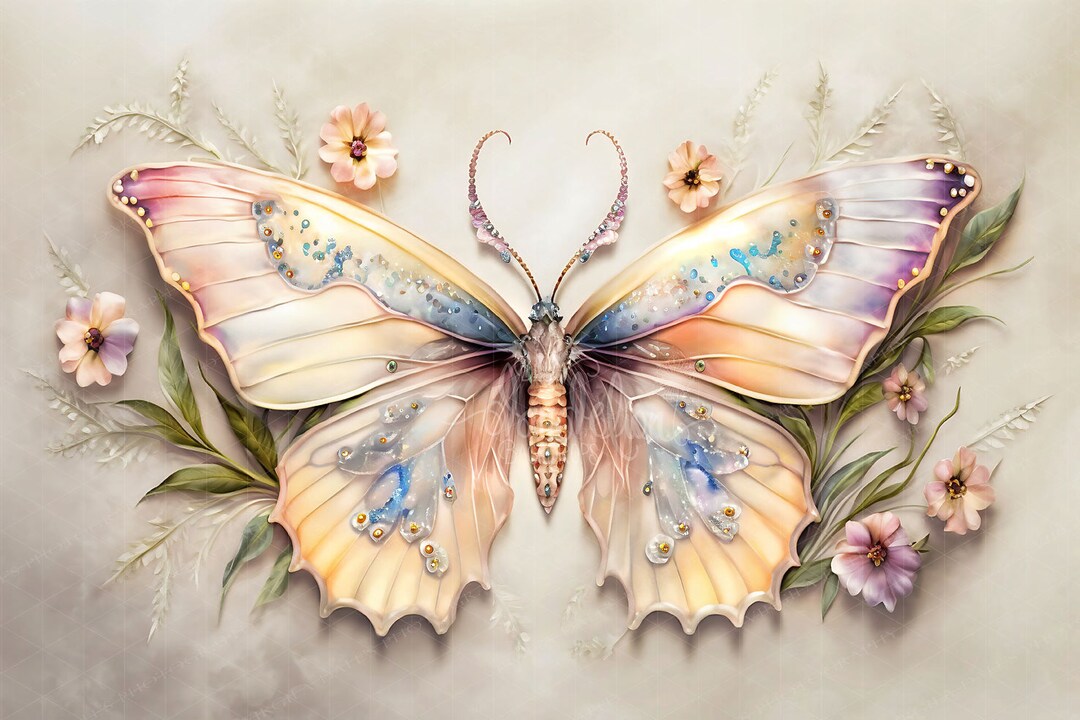 Butterfly Digital Backdrop, Digital Backdrop for Photoshop, AI Digital ...