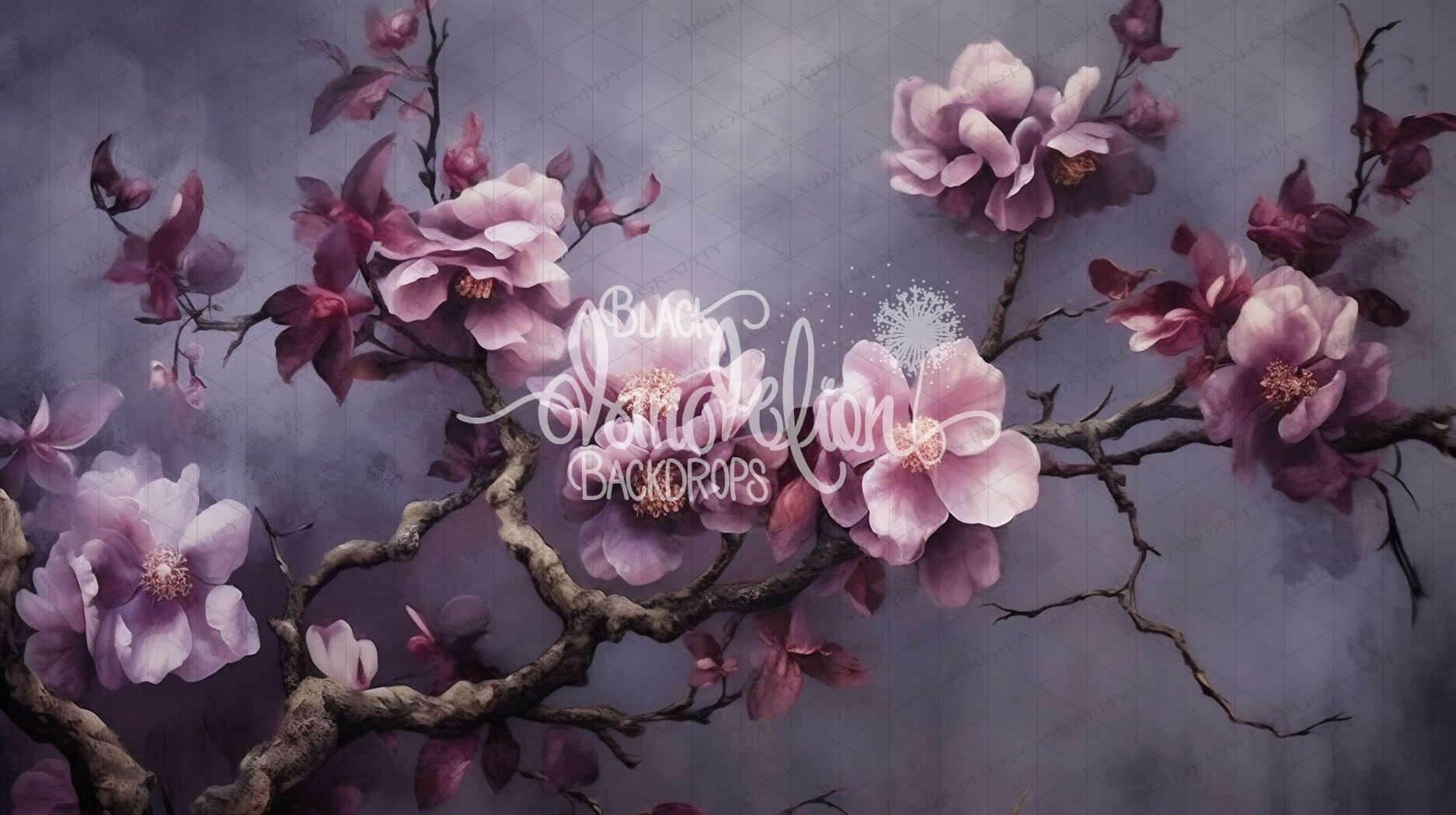 Purple Flowers Overlays Digital Backdrop, Digital Backdrop for ...