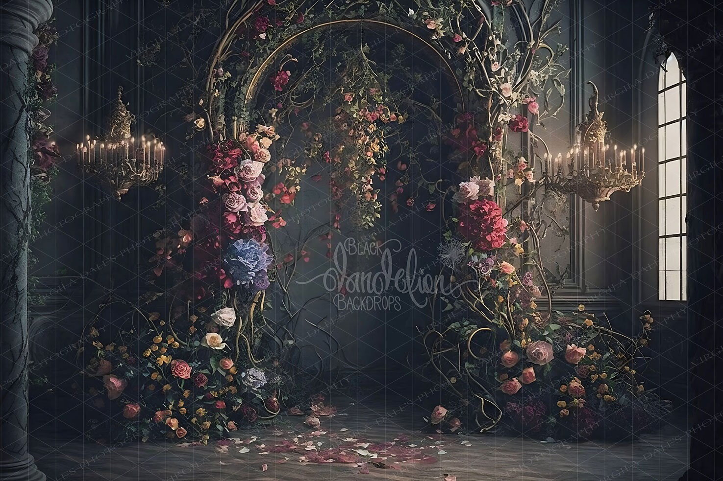 Victorian Florals, Room Digital, Digital Backdrop for Photoshop ...