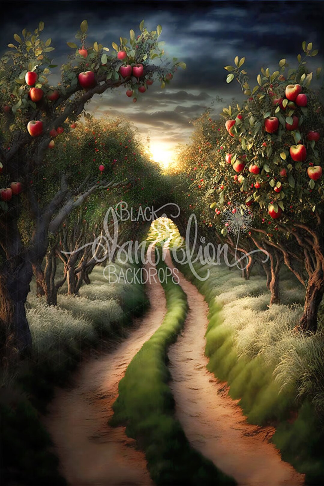Apple Orchard AI Digital Backdrop, Digital Backdrop for Photoshop, AI ...
