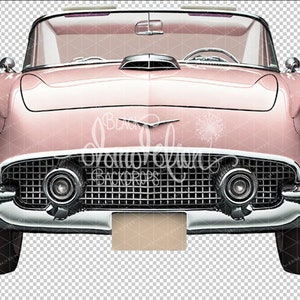 4 Pink Vintage Cars PNG Files, Overlays, AI Digital File - Etsy