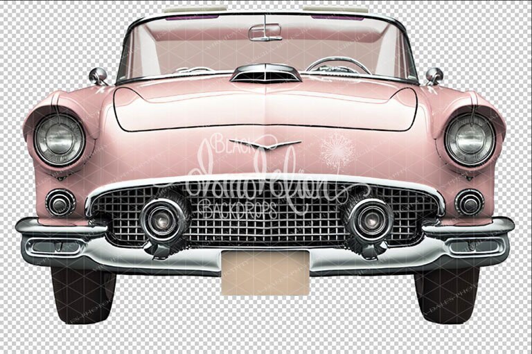 4 Pink Vintage Cars PNG Files, Overlays, AI Digital File - Etsy