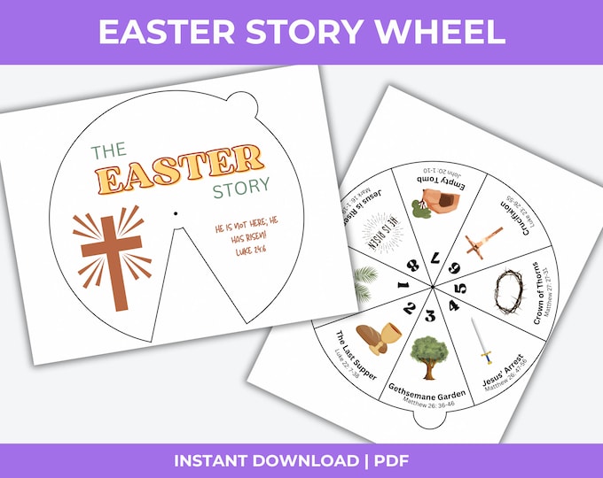 Easter Story Spinner, Easter Story Wheel, Easter Activity for Kids ...