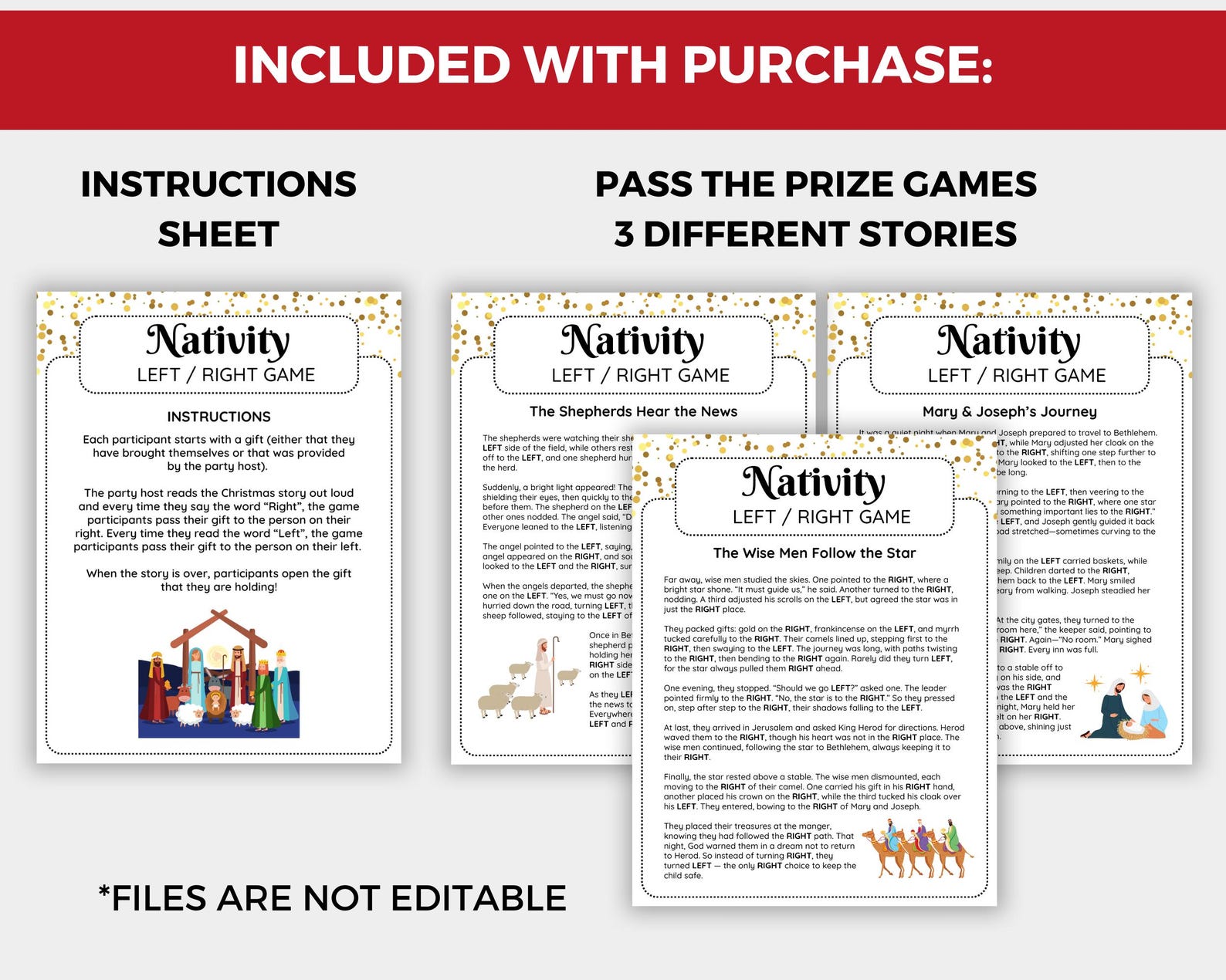 Nativity Left Right Game Printable, Christian Christmas Party Game ...