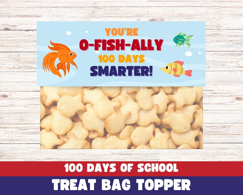 100th Day of School Treat Bag Topper: Underwater Theme (PDF) - Etsy
