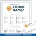 Cookie Name Generator Game: Printable Cookie Exchange Activity (digital ...