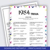 1974 Trivia Game, Born in 1974, 50th Birthday Game, 50th Anniversary ...