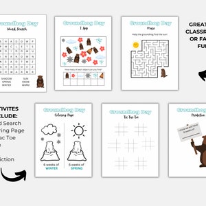 Groundhog Day Printable Activities Bundle, Groundhog Day Games for ...