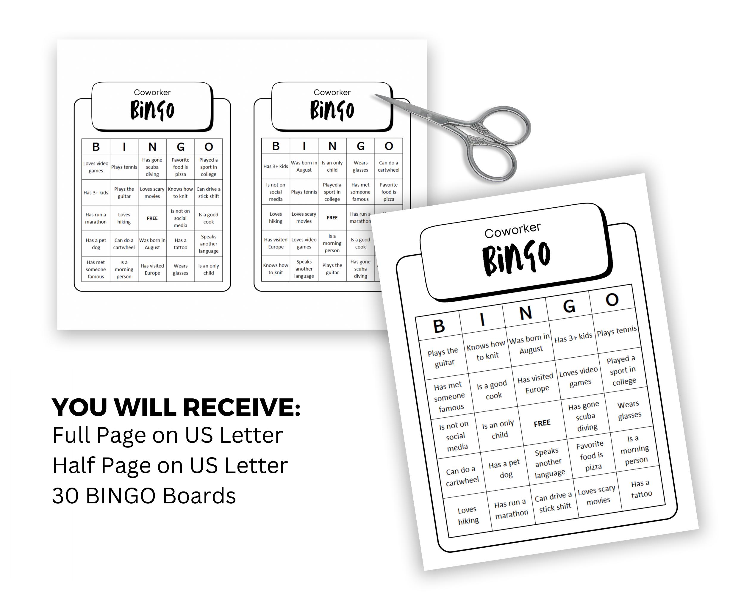 Coworker Bingo: Team Building Icebreaker Game (PDF Download) - Etsy