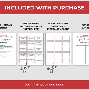 Christmas Pictionary Game, Printable Holiday Pictionary, Family ...
