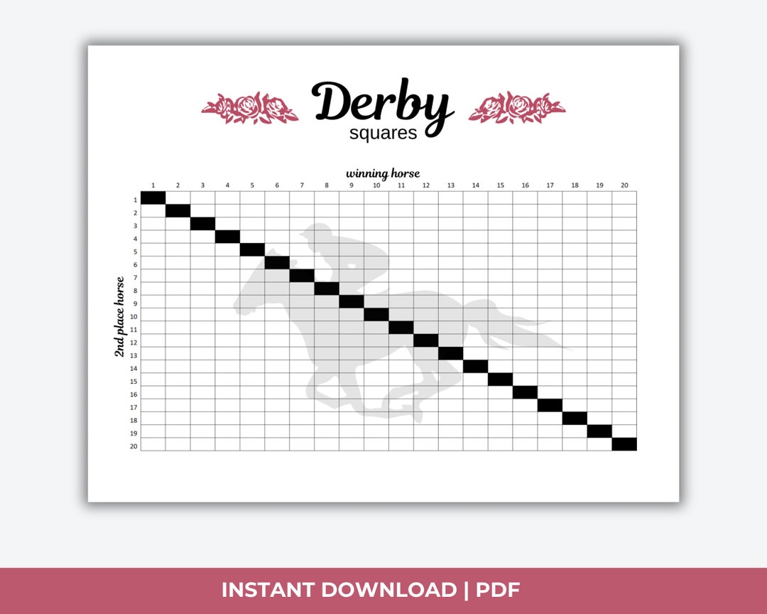 Kentucky Derby Squares, Derby Exacta Squares, Horse Racing Party ...