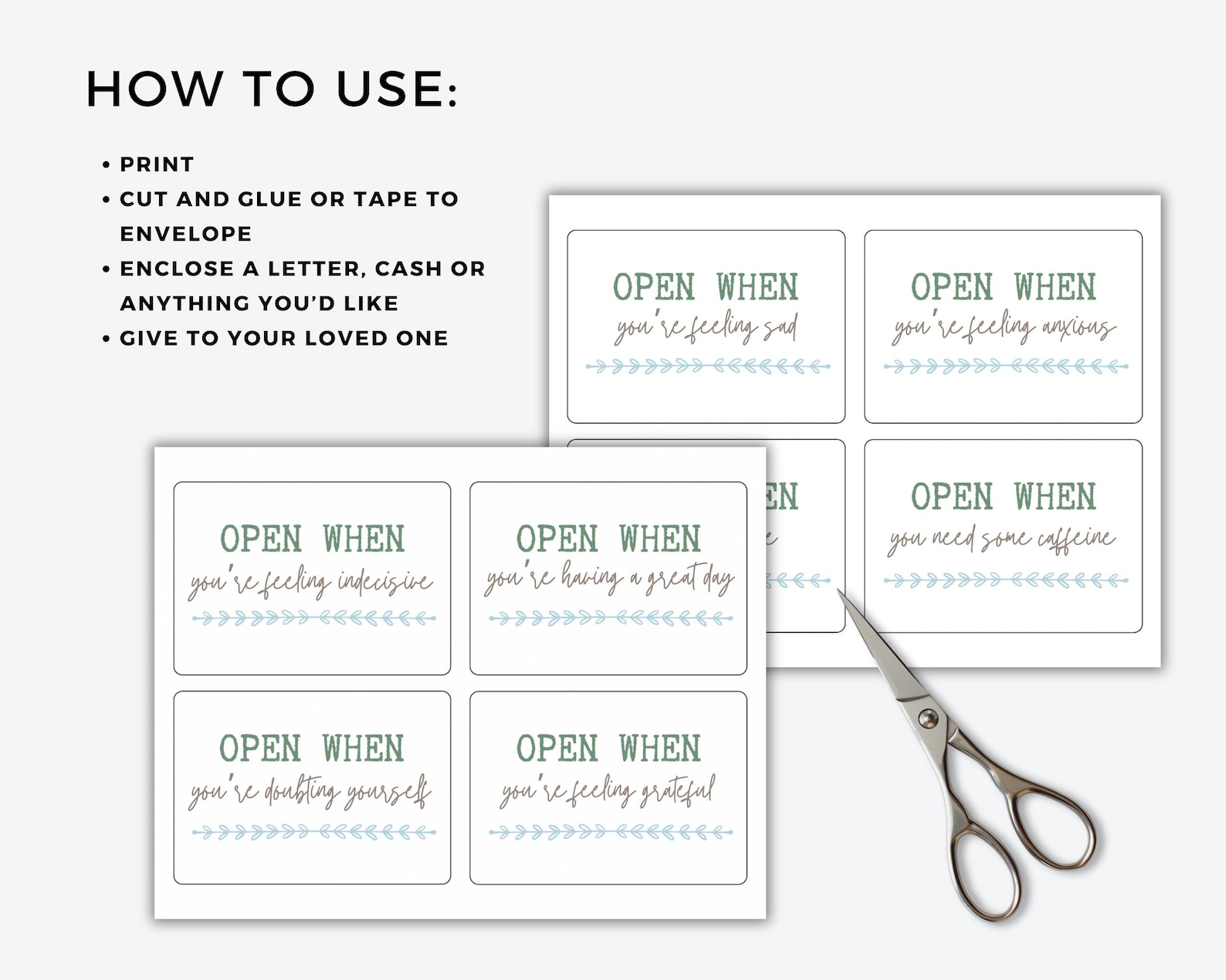 Open When Envelope Labels College, DIY College Grad Gift, High School ...