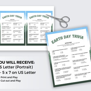 Earth Day Trivia Game, Printable Earth Day Activity for Groups ...