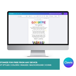 End of Year Poem From Preschool Teacher, Printable Goodbye Letter for ...