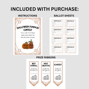Halloween Ballot for Pumpkin Carving Contest, Halloween Party Contest ...